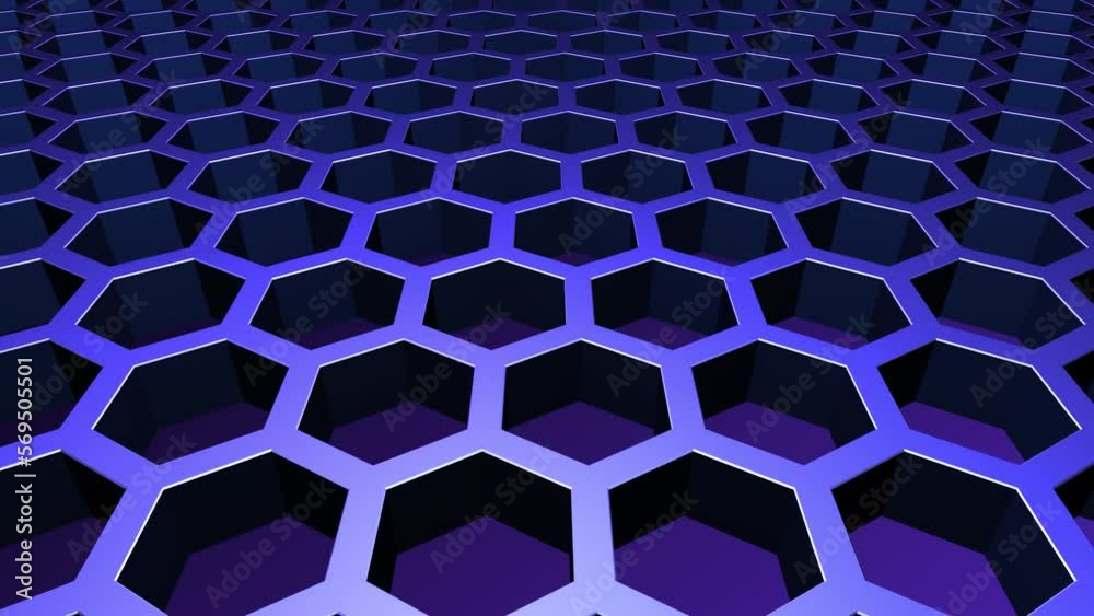 Vidéo Stock Abstract dark metal hexagonal grid background animation. Looped seamless motion ...