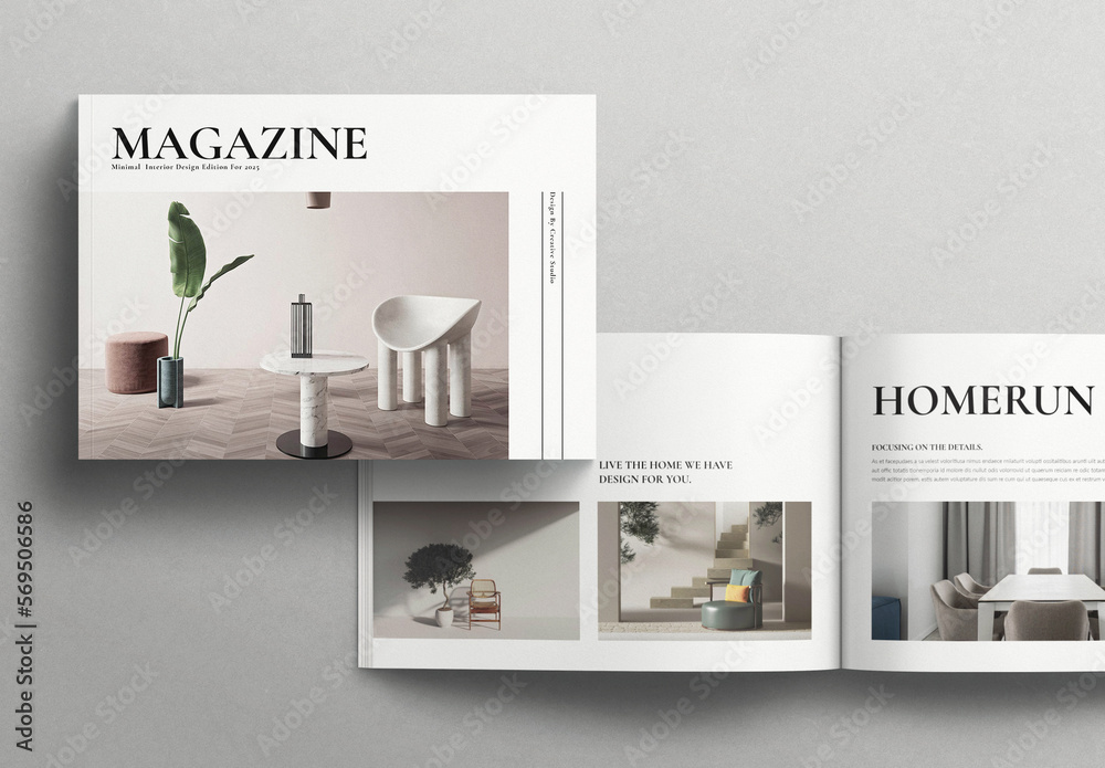 Interior Magazine Template Landscape Stock Template | Adobe Stock