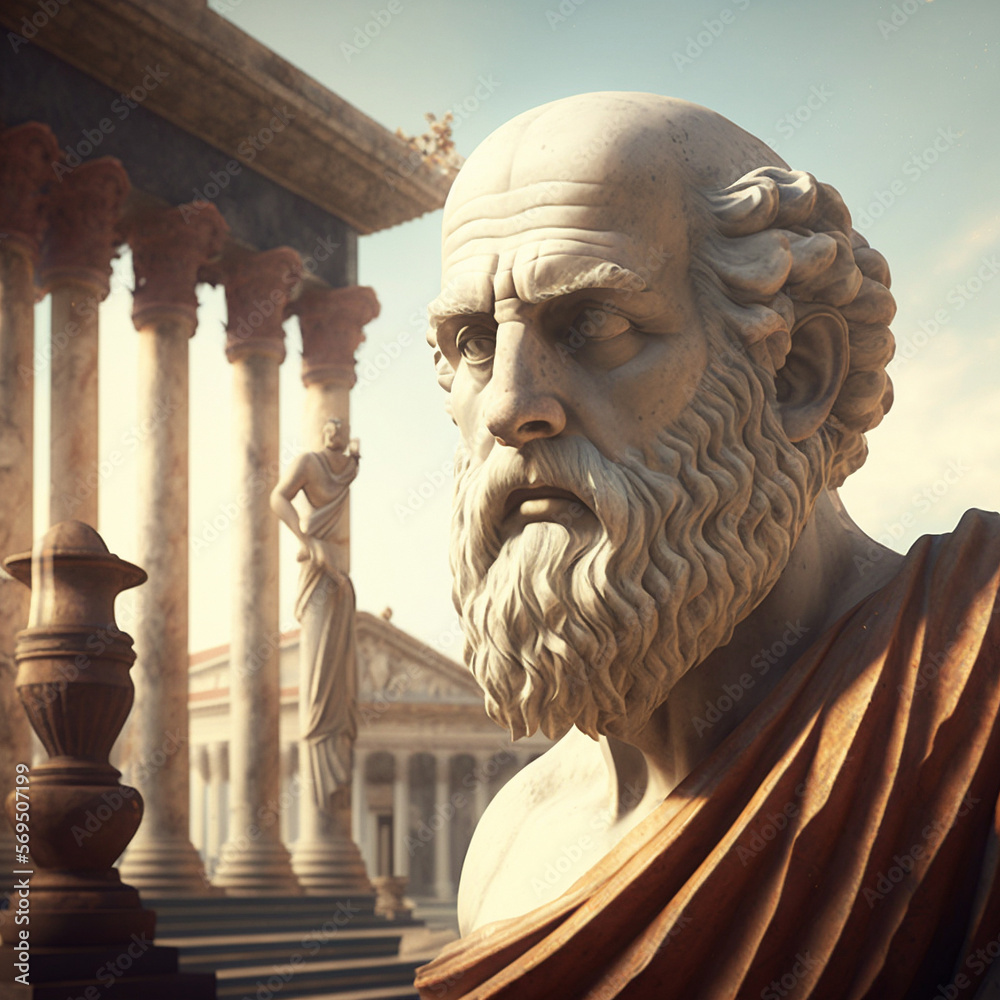 Hyppocrates of Kos Greek physician as Greek classical statue, made with ...