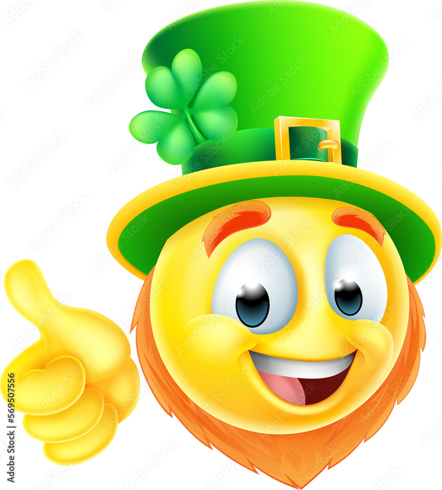 Leprechaun Emoticon Emoji Face Cartoon Icon Stock Illustration | Adobe ...