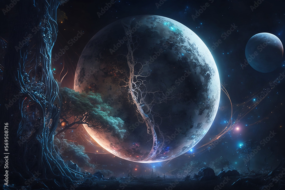 Realistic AI Generative Wallpapers of Planets, Starry Night Skies ...