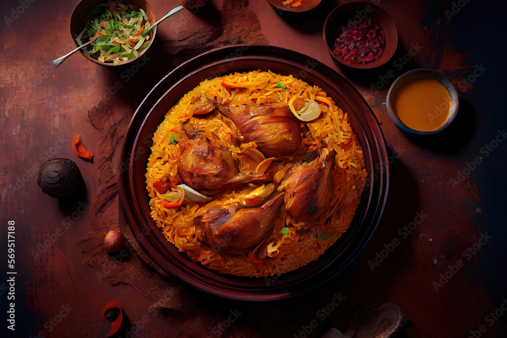 Chicken Kabsa . Generative Ai Stock Illustration | Adobe Stock