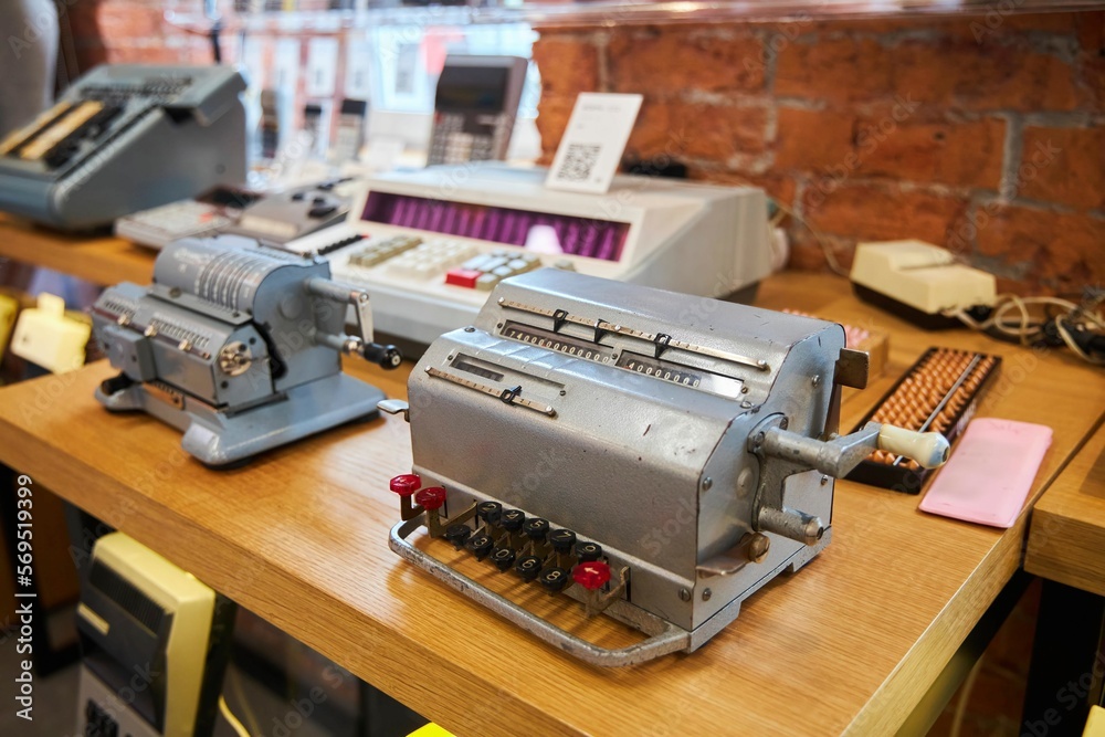 Moscow, Russia - May 7, 2022: Museum of Old Yandex Computers. The first ...