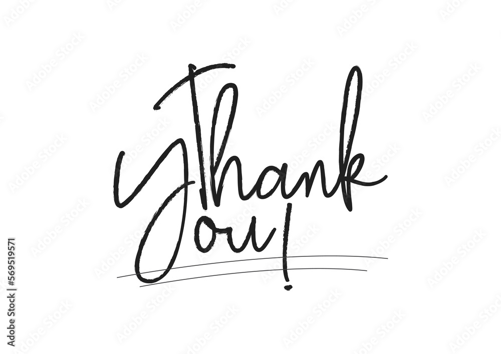 Thank You Hand Drawn Lettering Vector Illustration Thank You Thanks