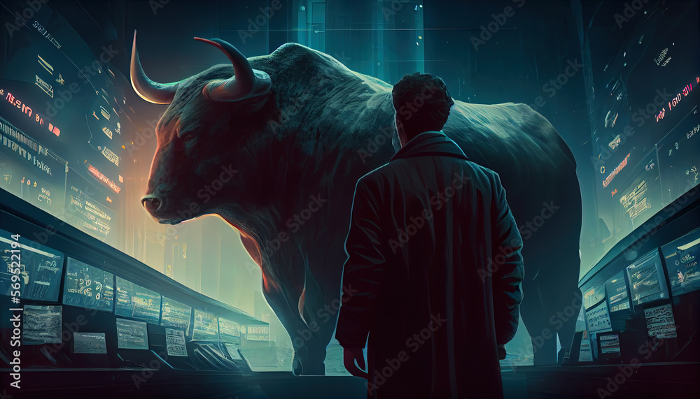 Bull market 3d render, stock market concept, ai generated, desktop ...