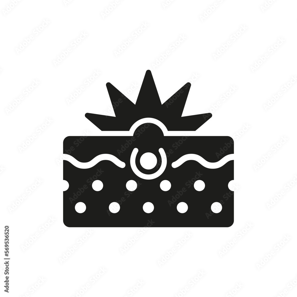 Vetor de Skin Pain Silhouette Icon. Dermatology Disease Icon. Allergy ...