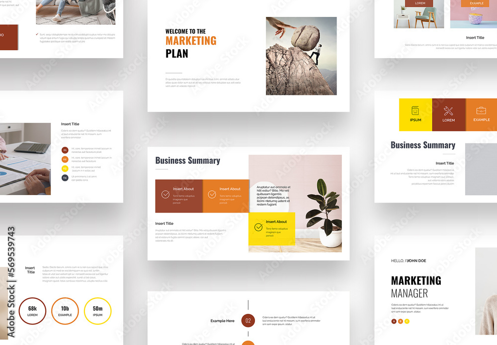 Marketing Plan Presentation Layout Stock Template | Adobe Stock