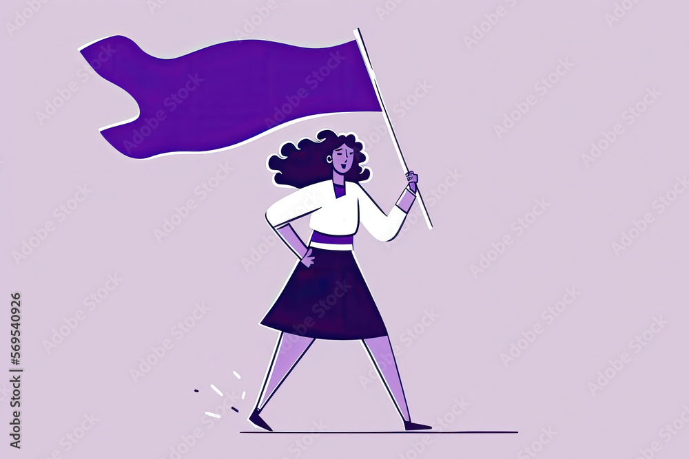 Cartoon Color Guard Flag