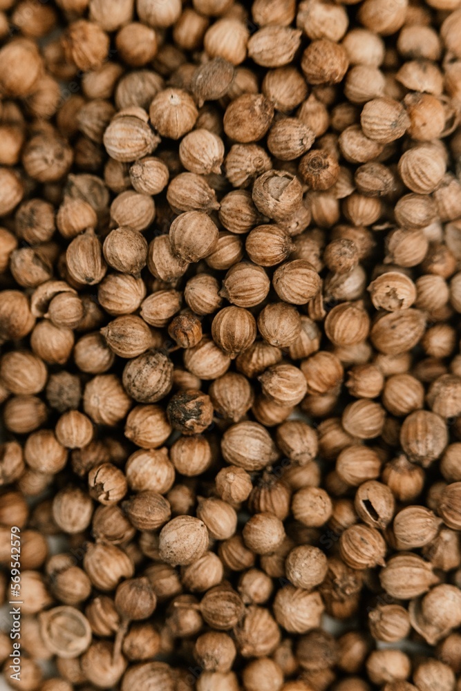 Coriander seeds close up texture background Stock Photo | Adobe Stock