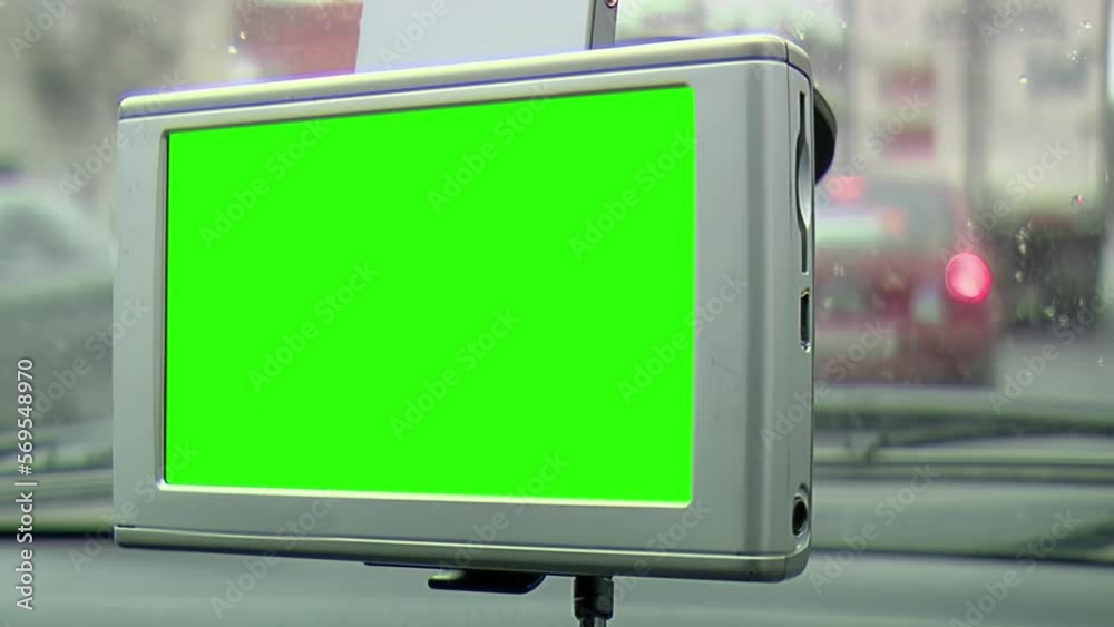 GPS with Green Screen in Car, GPS Navigation with Green Screen Inside ...