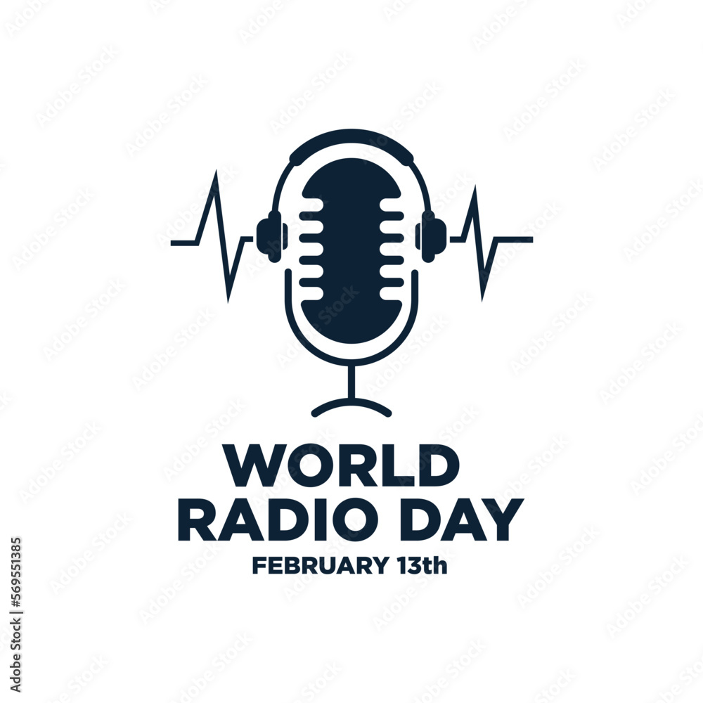 commemorate international radio day, international radio day logo Stock ...