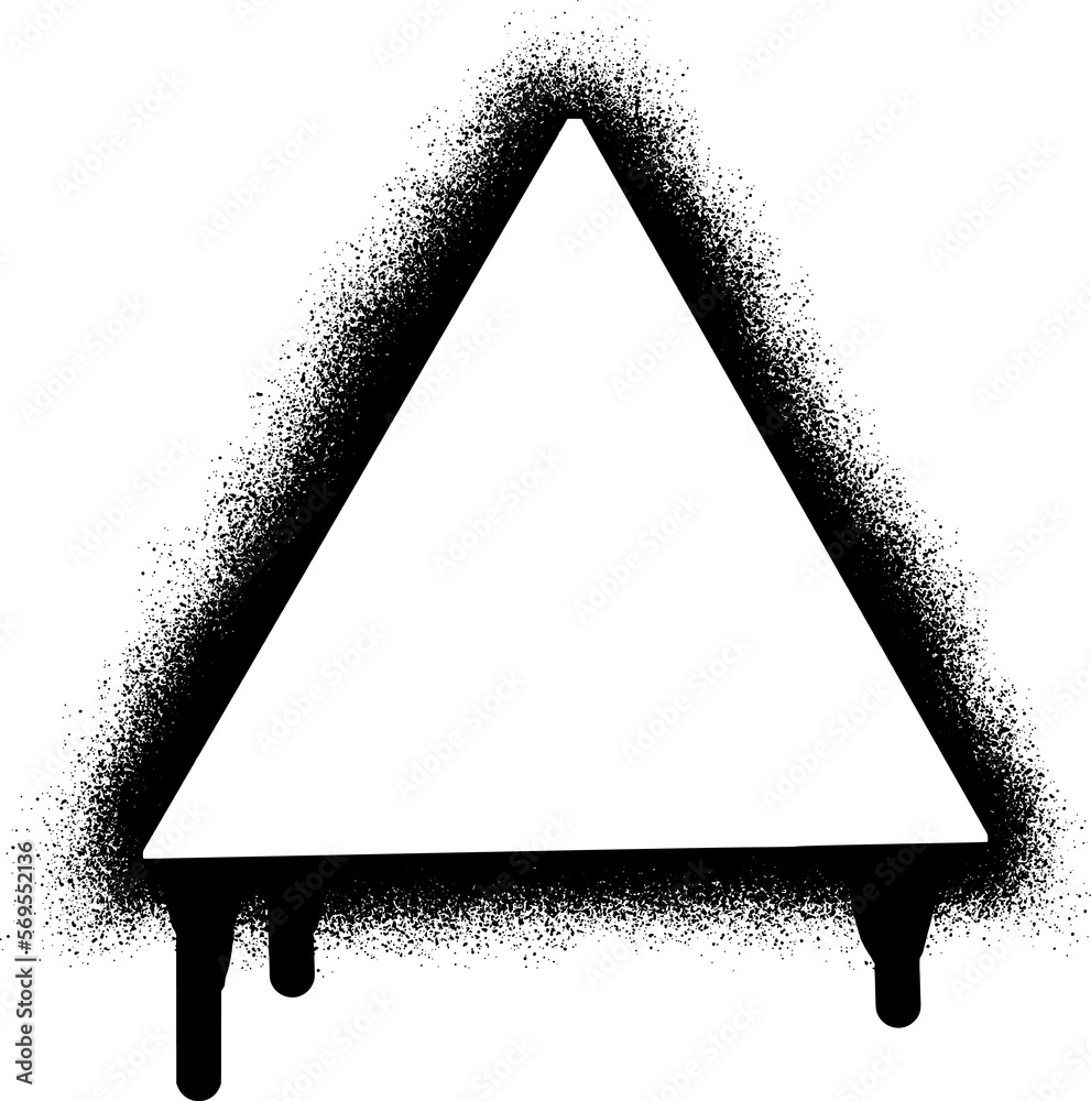 Graffiti triangle frame with black spray paint Stock Illustration ...