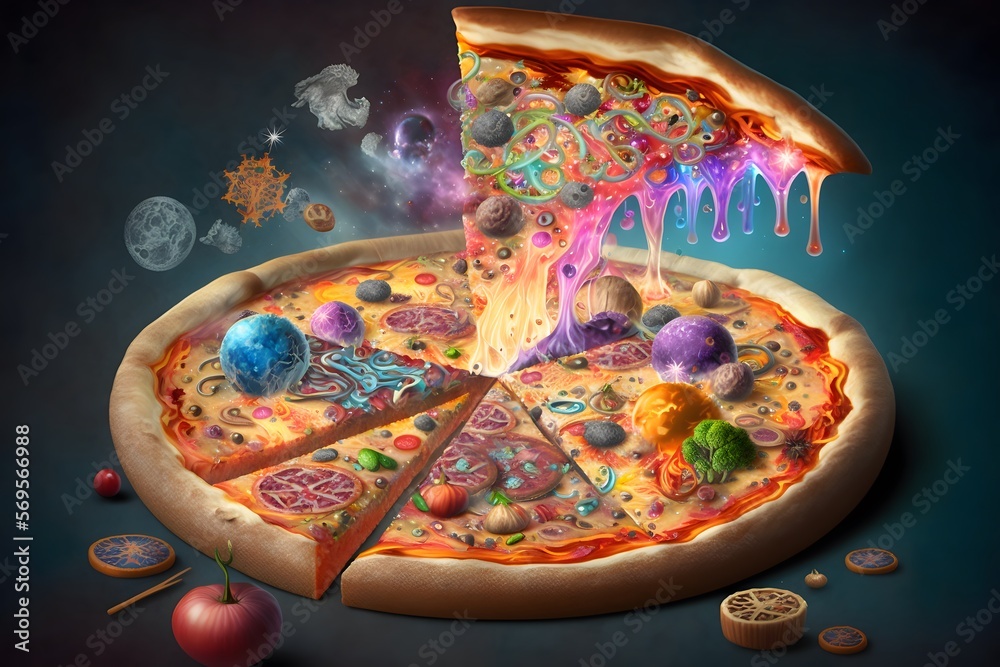 pizza created using Generative AI Technology Stock Illustration | Adobe ...