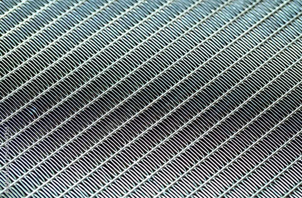 Texture of a honeycomb of an automotive aluminum car cooling radiator ...
