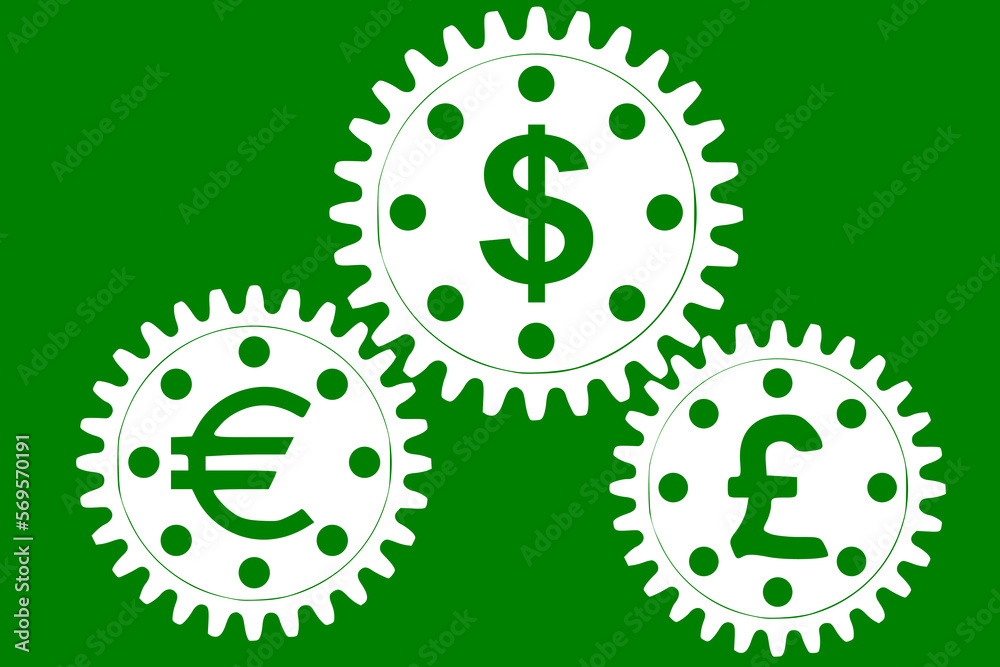 Vektorová grafika „Vector concept, money makes the world go round. A ...