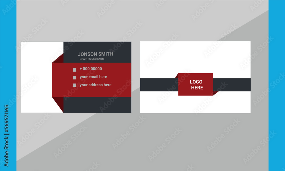 Double sided business card design. Personal visiting card with company ...