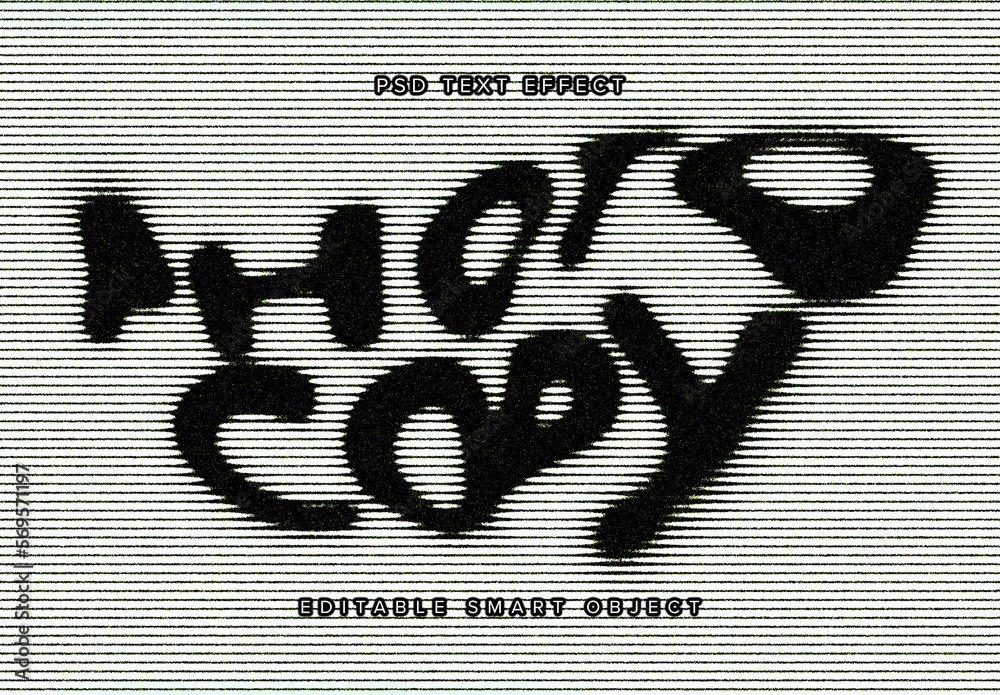 Warped Photocopy Text Effect Mockup Stock Template | Adobe Stock