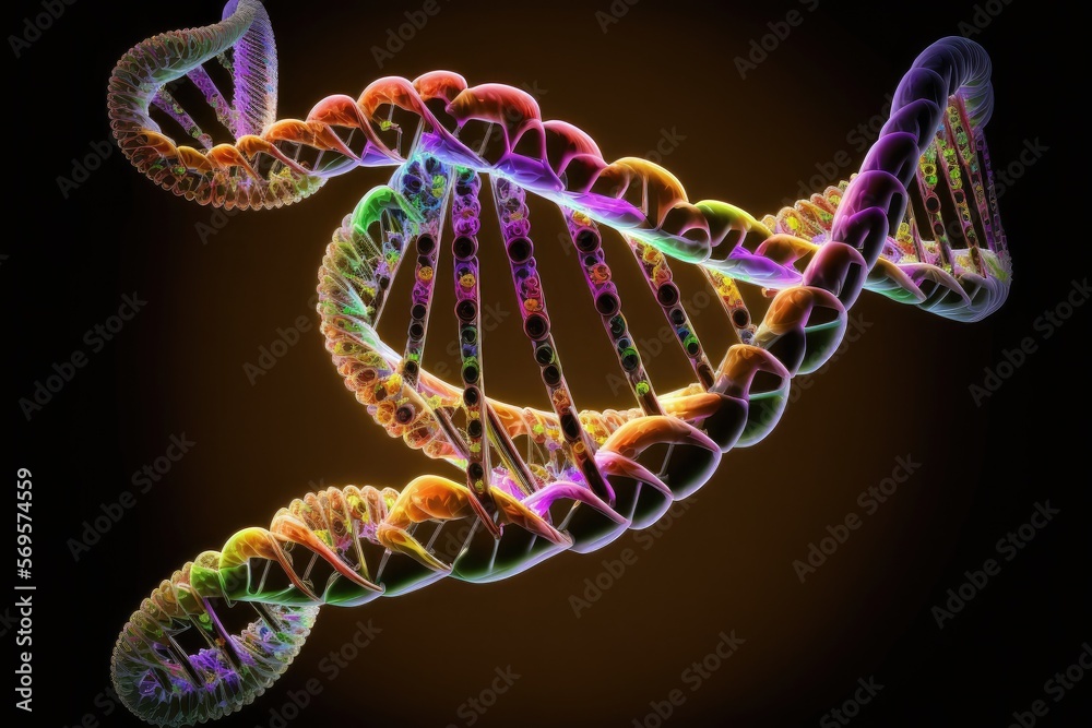 dna helix illustration - Created with generative Ai technology Stock ...
