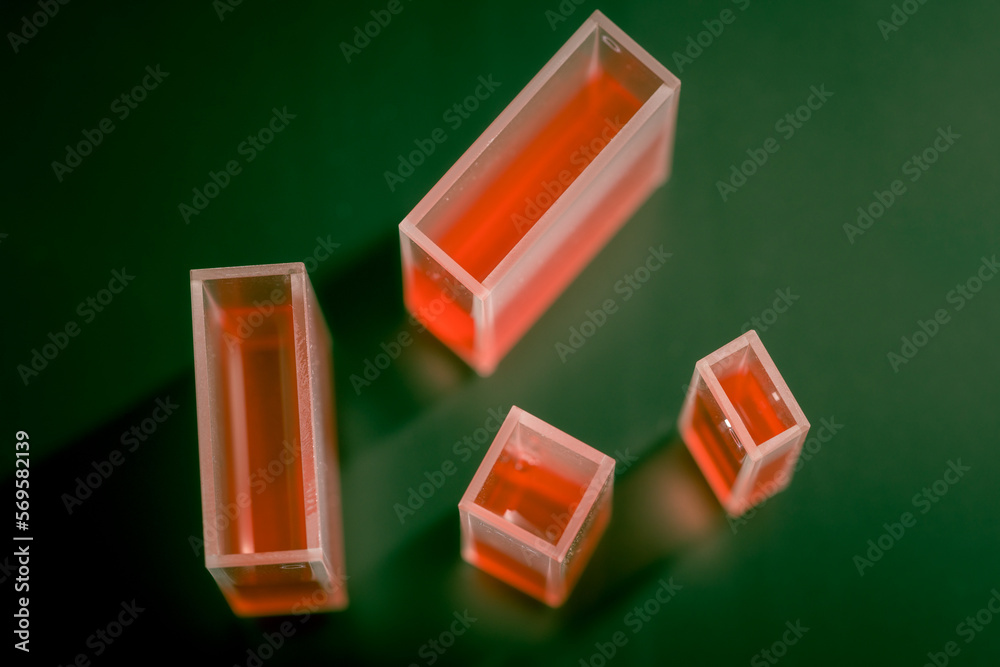 laboratory glass cuvettes for Spectrometric Spectrophotometer analysis ...