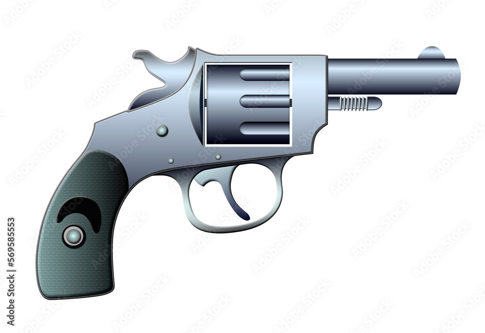 Revolver - Colt on transparent background Stock Illustration | Adobe Stock