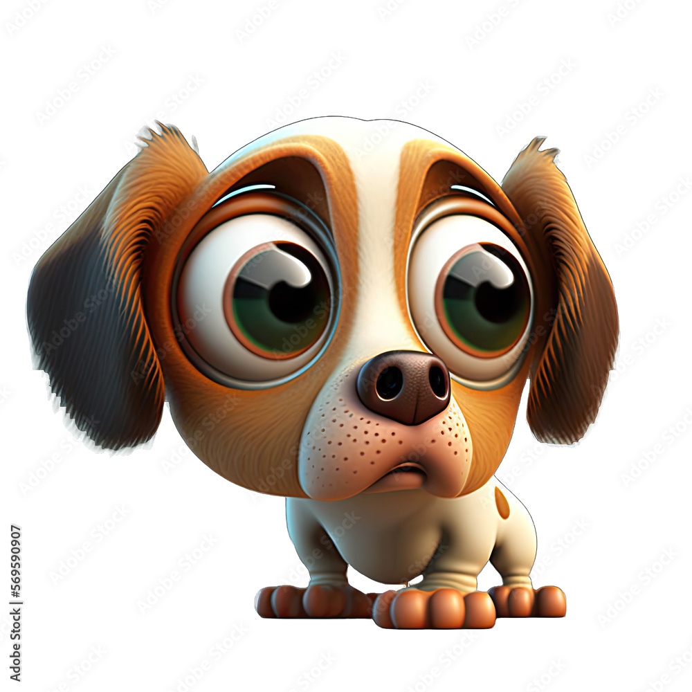 Cute dog cartoon character created using generative AI tools Stock ...