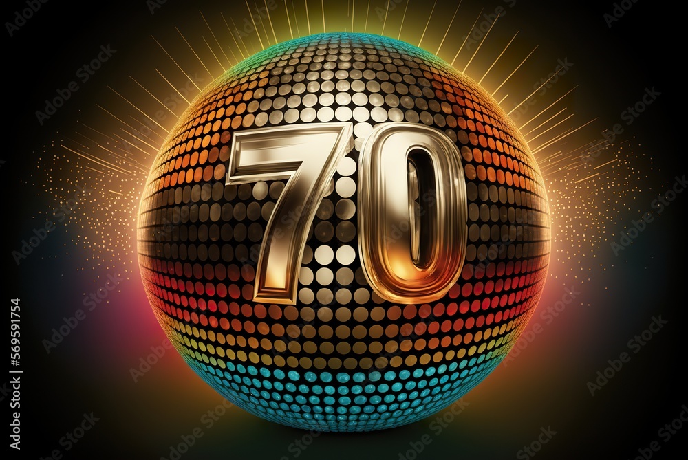 70 years of Disco Kugel. Symbol for disco and tequila party. We also ...
