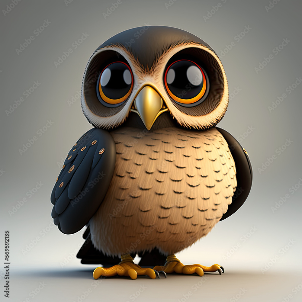 Cute falcon cartoon character created using generative AI tools Stock ...