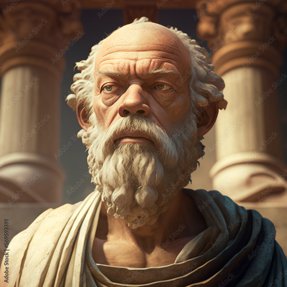 Socrates Greek philosopher from Athens, modern portrait based of ...
