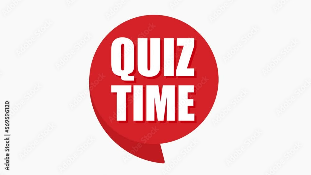 Quiz time. Announcement Message. On red Speech Bubble. Encouragement ...