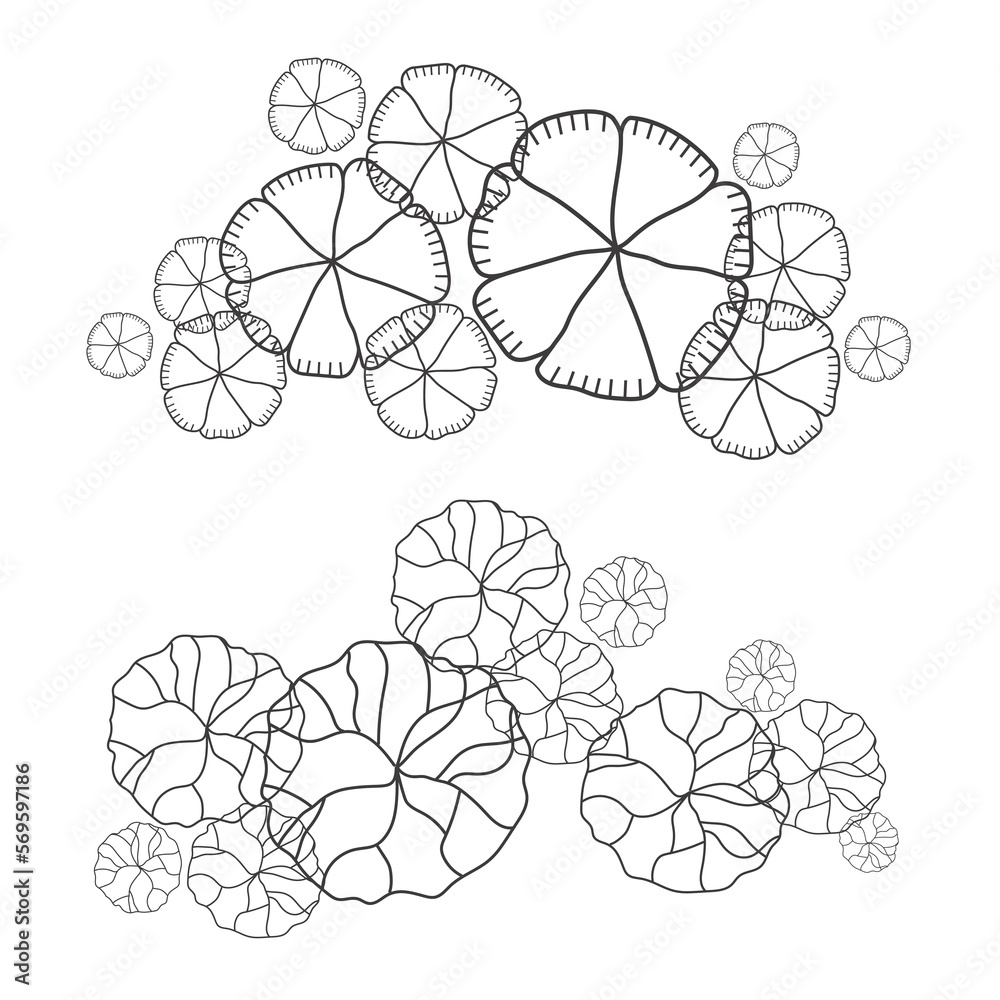Group of trees for architectural floor plans. Entourage design. Various ...