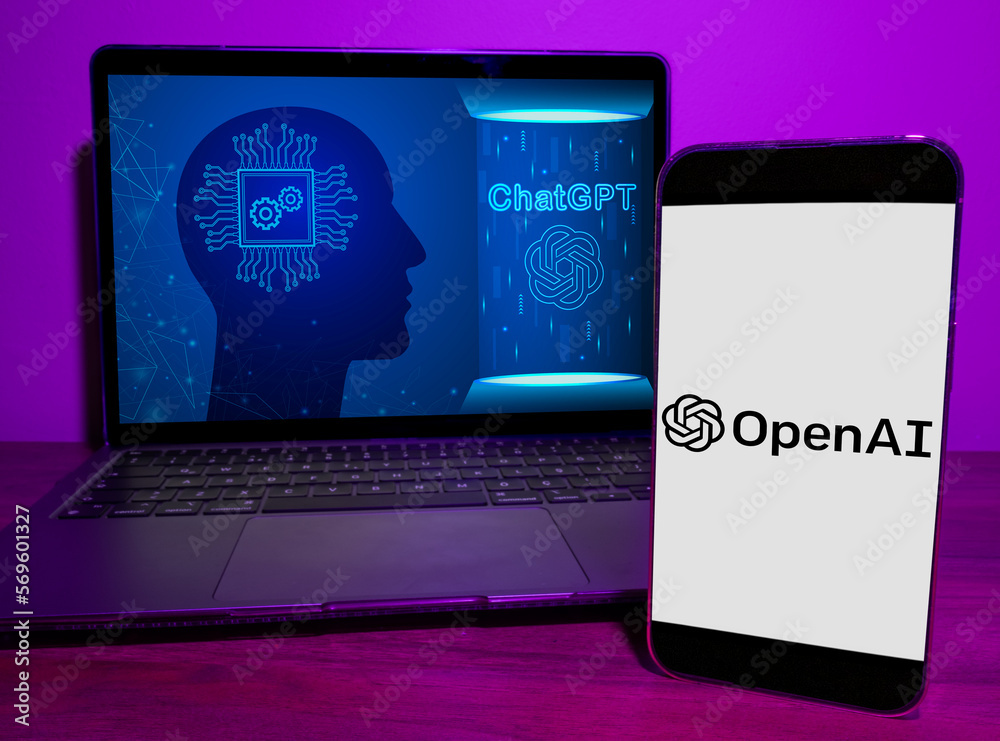 ChatGpt Logo on PC Screen, OpenAi Logo Mobile on Screen. Istanbul ...