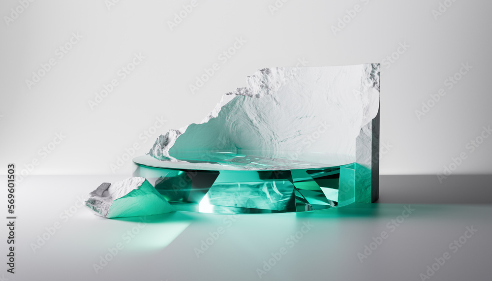 3d render abstract podium on white background. Gem stones pedestal for ... 3d render abstract podium on white background. Gem stones pedestal for ...