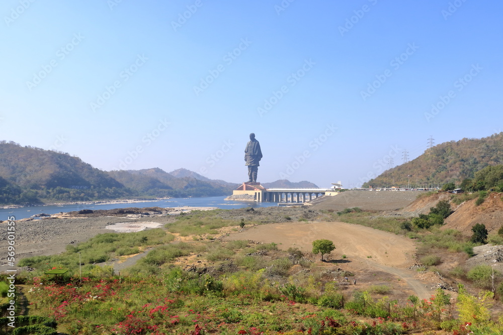 Statue of Unity aerial view taken at Narmada, Gujarat, India Stock ...