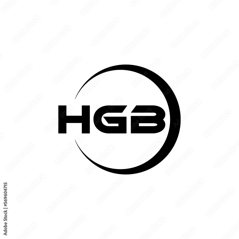 HGB letter logo design with white background in illustrator, cube logo ...