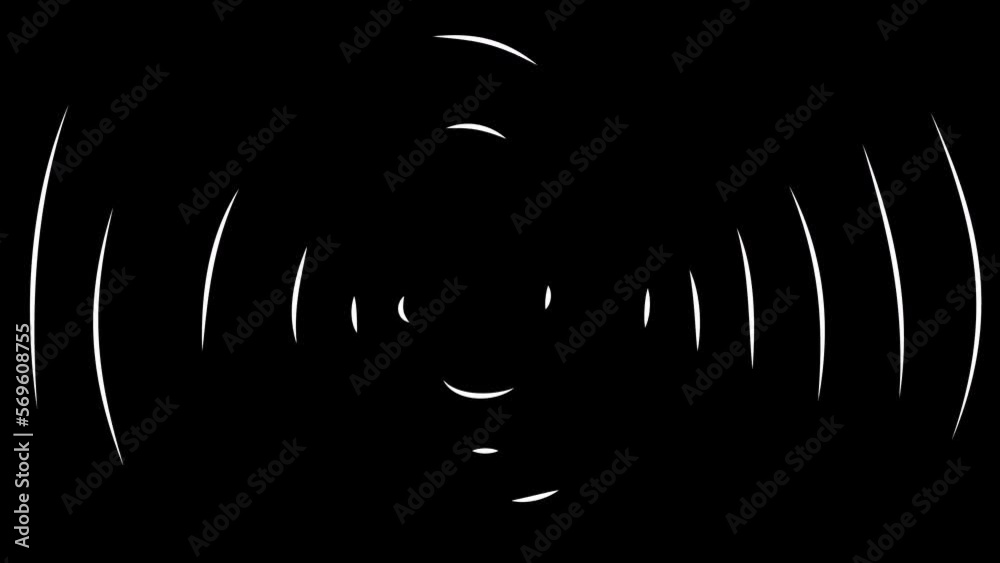 Animation of a spinning plate. Simple video with dynamic white strokes ...