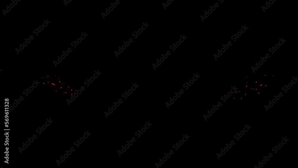 The shining red eyes of the evil beast on the black screen. Stock ...