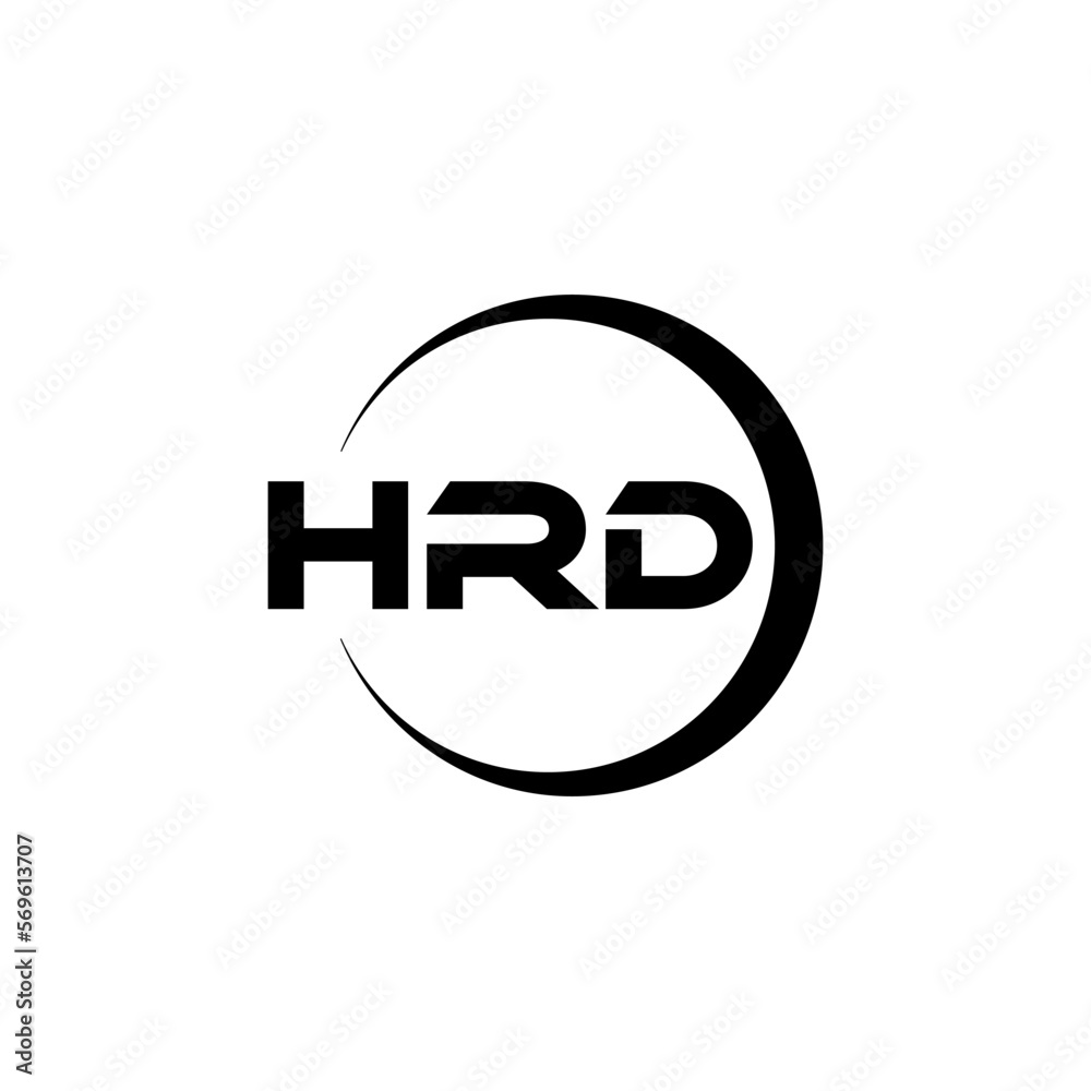 HRD letter logo design with white background in illustrator, cube logo ...