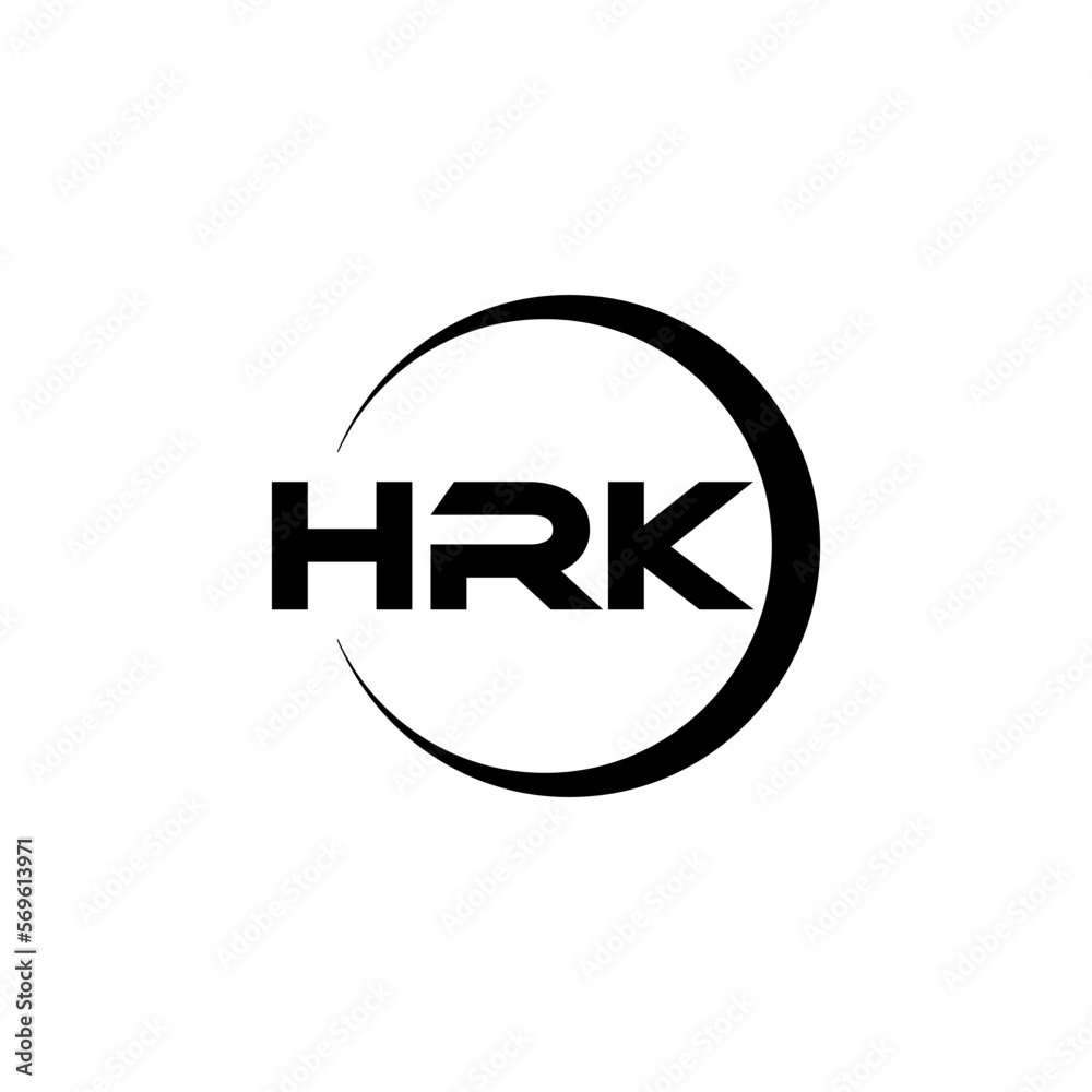 HRK letter logo design with white background in illustrator, cube logo ...