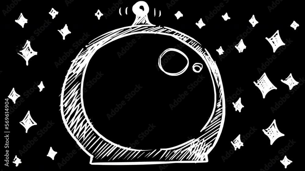 Space Helmet in doodle style on black back. Animation of the appearance ...