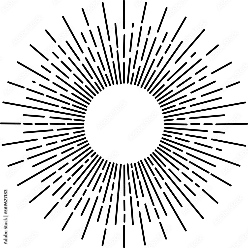 Hand drawn sun rays clip art Stock Vector | Adobe Stock