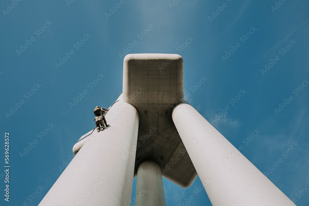 Prague, Czech - October 2022. Zizkov Television Tower, TV transmitter ...