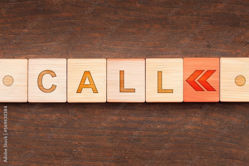 Blocos de letras com a palavra Call - Conceito de uso de uma palavra ...
