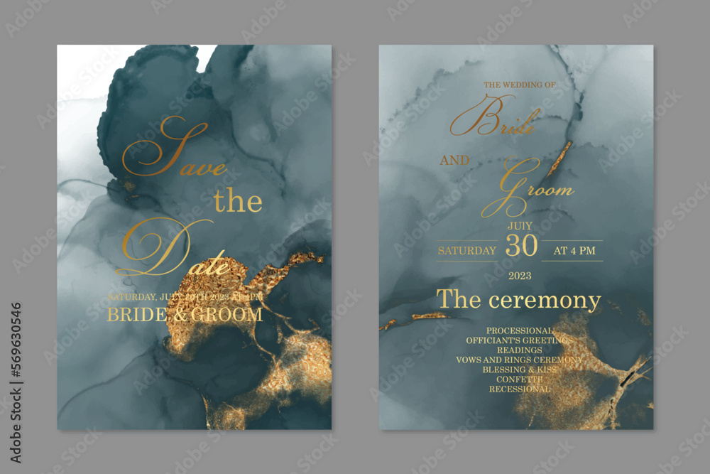 Light watercolor, alcohol ink with gold details background collection ...