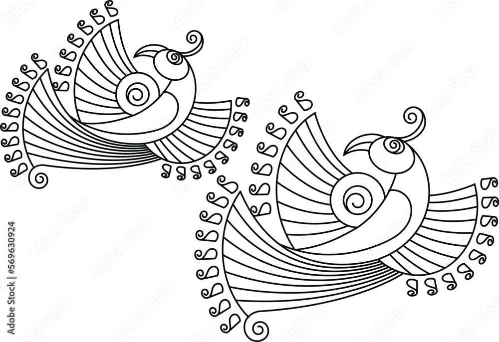 Obraz w ramie Indian Traditional and Cultural Rangoli, Alpona, Kolam ...