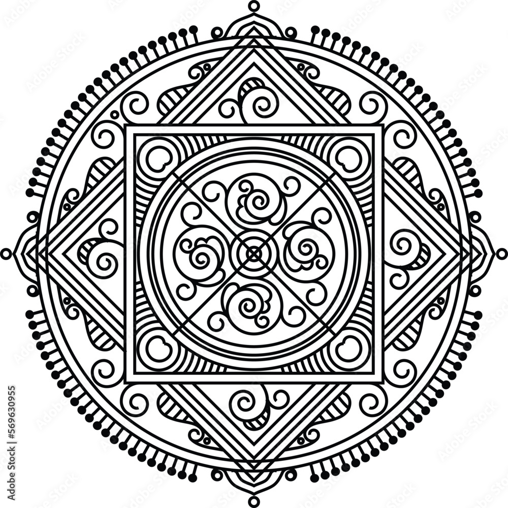 Indian Traditional and Cultural Rangoli, Alpona, Kolam, or Paisley ...