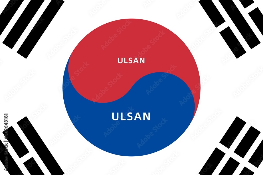 Ulsan: Name der südkoreanischen Stadt Ulsan in der Provinz Ulsan auf ...