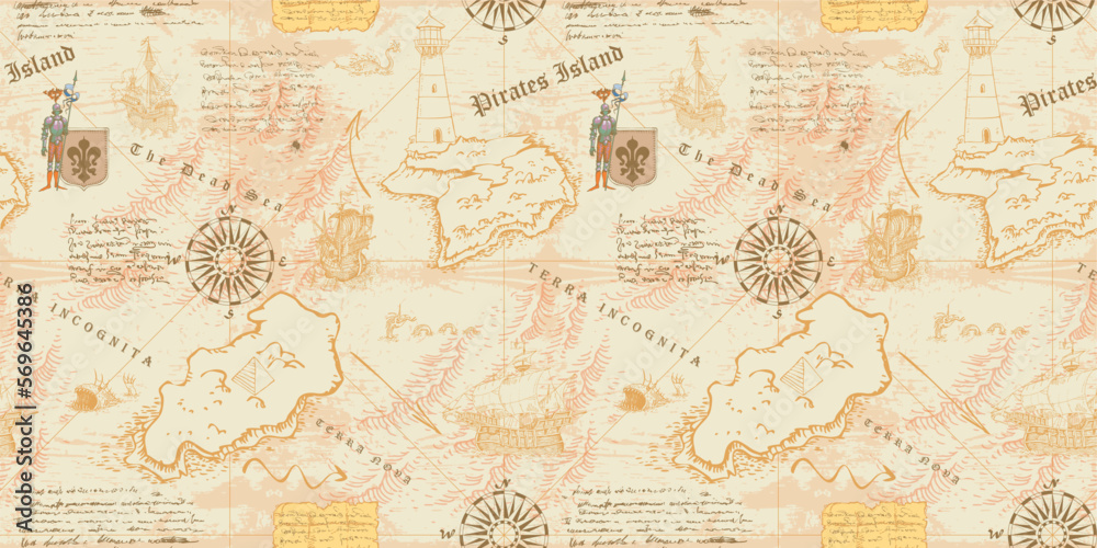 the ancient nautical map of the sea routes Stock Vector | Adobe Stock