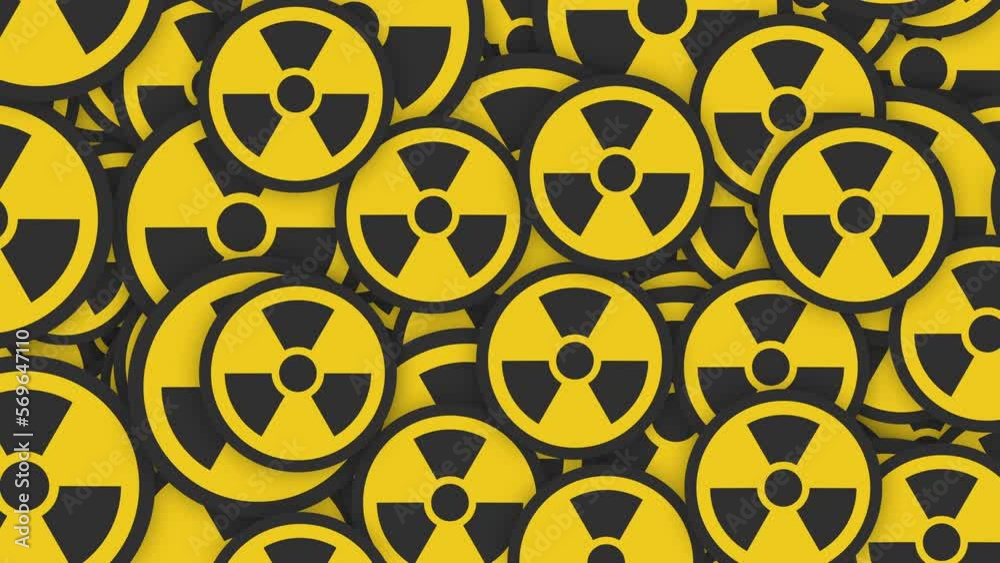 Radiation Hazard Many sign - 2D Transition animation background ...