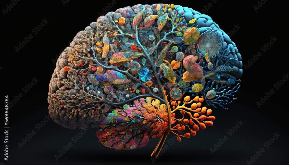 Brain cancer, Brain tumor 3D illustration showing the presence of Brain ...