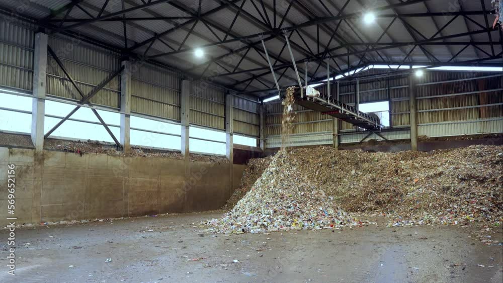 Trash disposal for recycling and re-use. Garbage hangar. Waste sorting ...